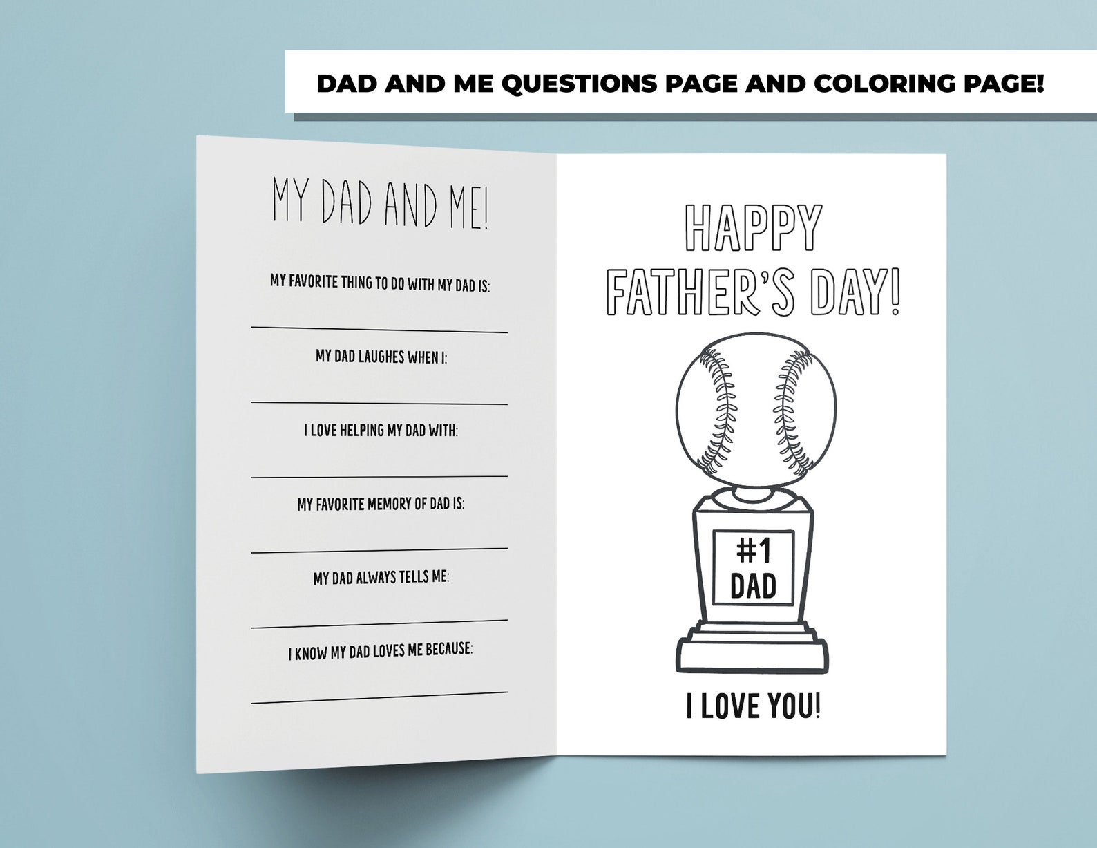 All About Dad Printable Book for Father's Day, Perfect Father's Day ...