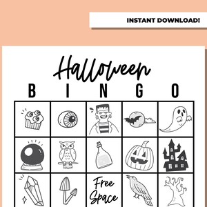 Halloween BINGO Game, Printable Fall Game for Classroom Activity ...