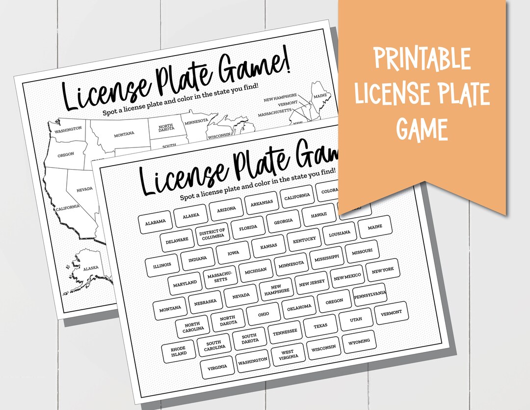 License Plate Game, the Perfect Car Ride Activity for Kids Printable ...