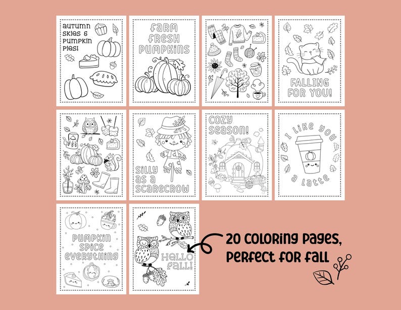 Fall Printable Activity Bundle Including Coloring Pages, Word Search ...