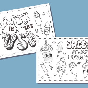 4th of July Coloring Pages Featuring a Retro, Groovy Design - Perfect ...