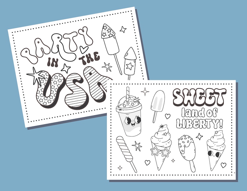 4th of July Coloring Pages Featuring a Retro, Groovy Design - Perfect ...