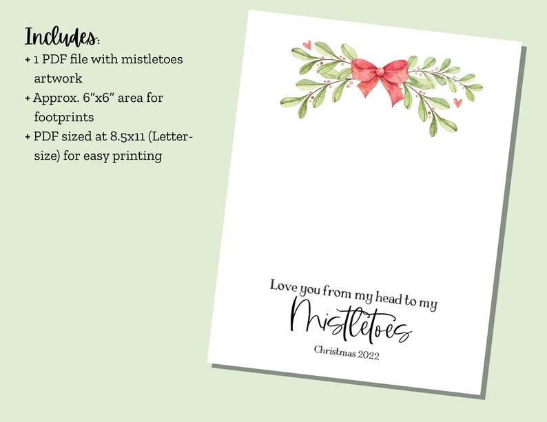 Mistletoes Handprint Art Printable Christmas Handprint - Etsy