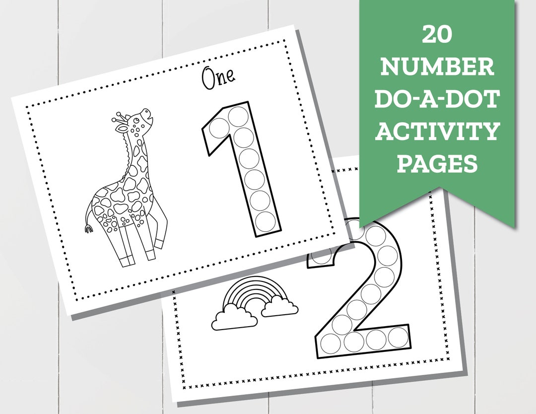 Number Do-a-dot Activity Pages, Perfect for Toddler Counting Activity ...