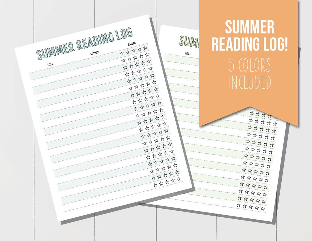 Summer Reading Challenge Printable, Summer Reading Log for Kids, Summer ...