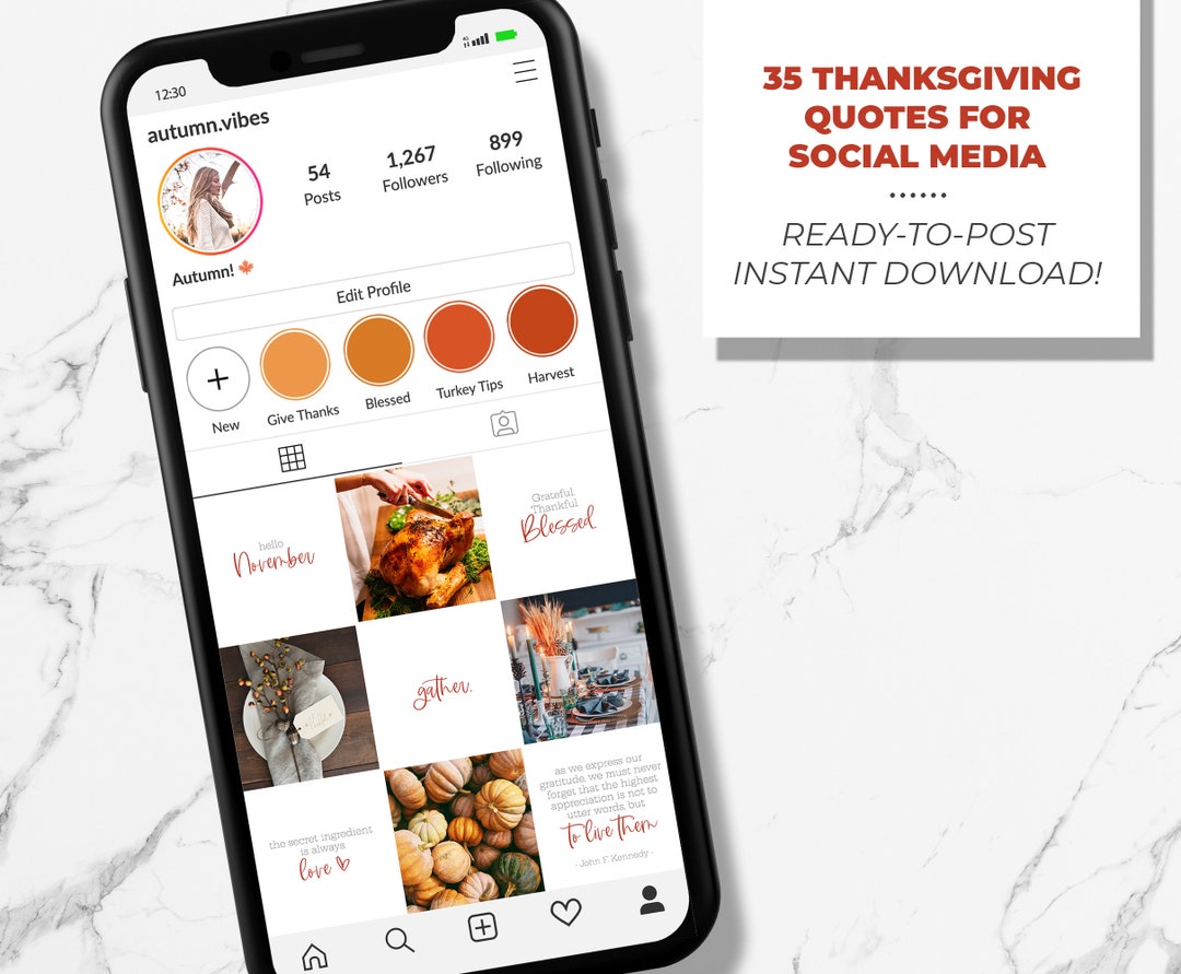 35 Thanksgiving Inspired Quotes for Instagram and Social - Etsy