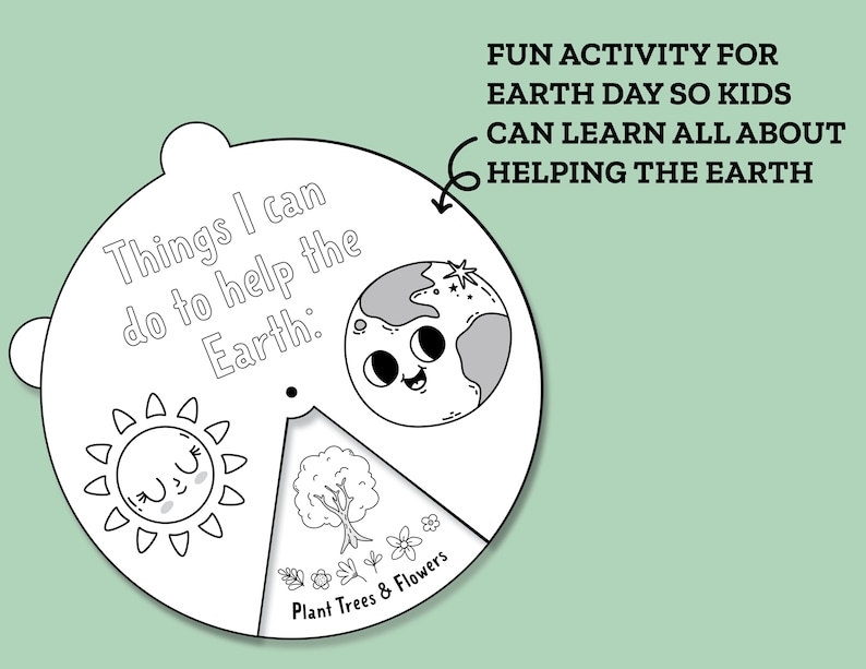 Earth Day Activities Printable, Printable Spinner Wheel Activity for ...