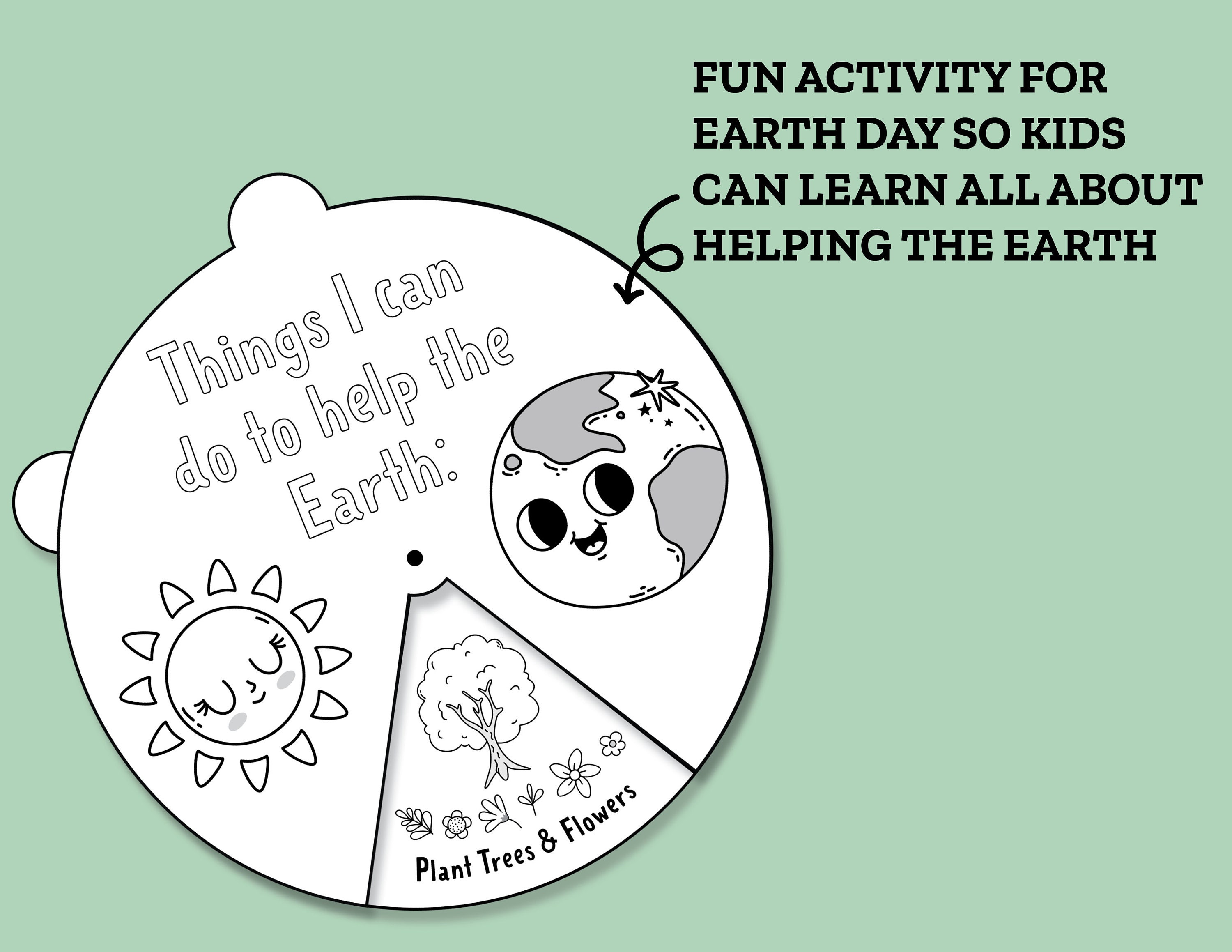 Earth Day Activities Printable, Printable Spinner Wheel Activity for ...