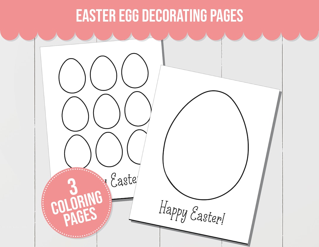 Blank Easter Egg Coloring Pages for Kids, Fun DIY Easter Egg Craft for ...