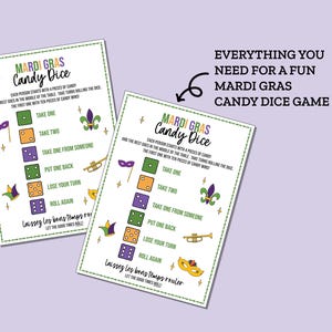 Mardi Gras Candy Dice Game, Fun Mardi Gras Game for Kids, Kids Mardi ...