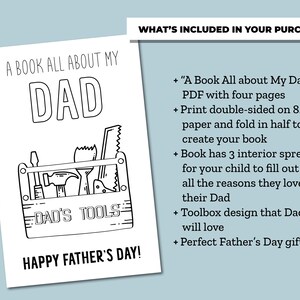 All About Dad Printable Book for Father's Day, Perfect Father's Day ...