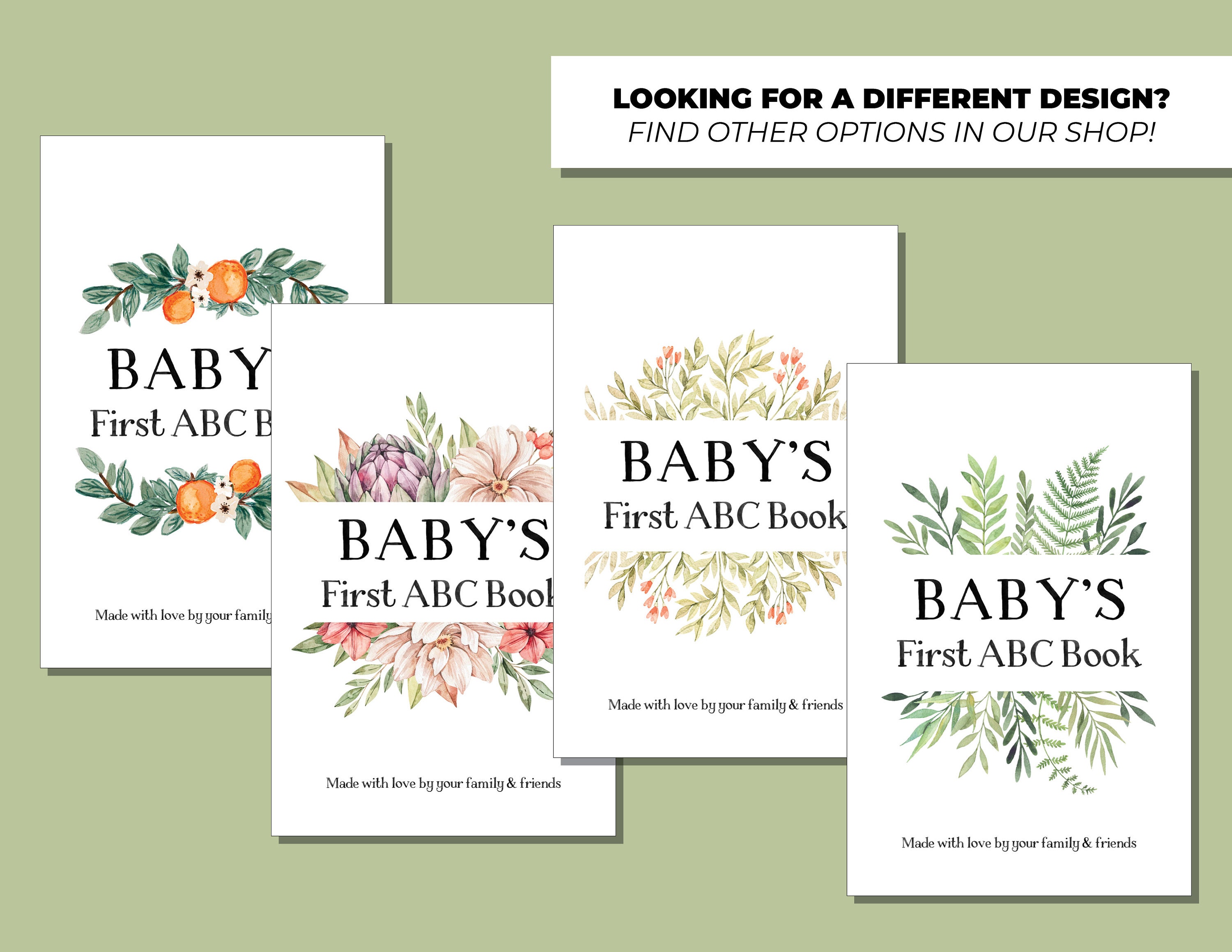 Sunflower Baby Shower ABC Book Activity First Alphabet Book - Etsy