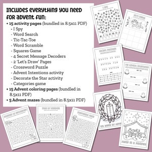 Advent Activity Bundle Including Nativity Coloring Pages, Nativity ...