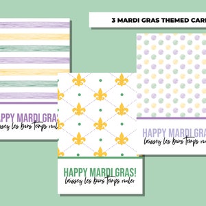 Mardi Gras Mini Cookie Card, Printable Mini Cookie Card for Carnival ...