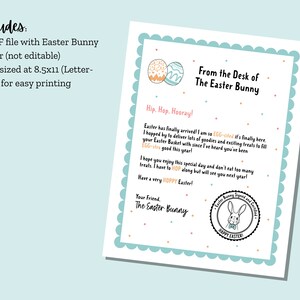 Easter Bunny Printable Letter, Letter From the Easter Bunny, Kids ...