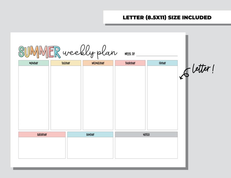 EDITABLE Summer 2026 Weekly Schedule for Kids Printable to Plan All ...