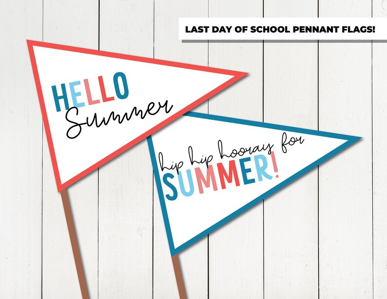 Last Day of School Printable Pennant Flags for Classroom - Etsy