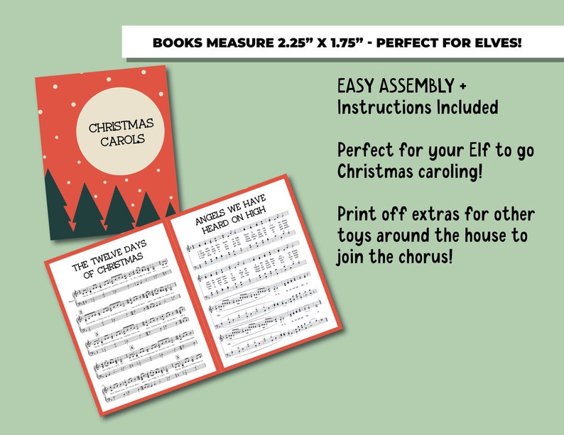 Mini Caroling Book Perfect for Your Holiday Elf Antics Easy - Etsy