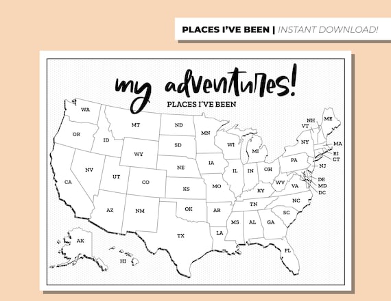 Interactive Visited States Map Printable Map