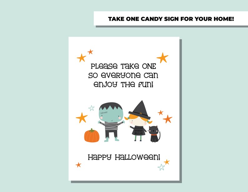 Please Take One Sign Halloween Sign Out of Candy Sign - Etsy