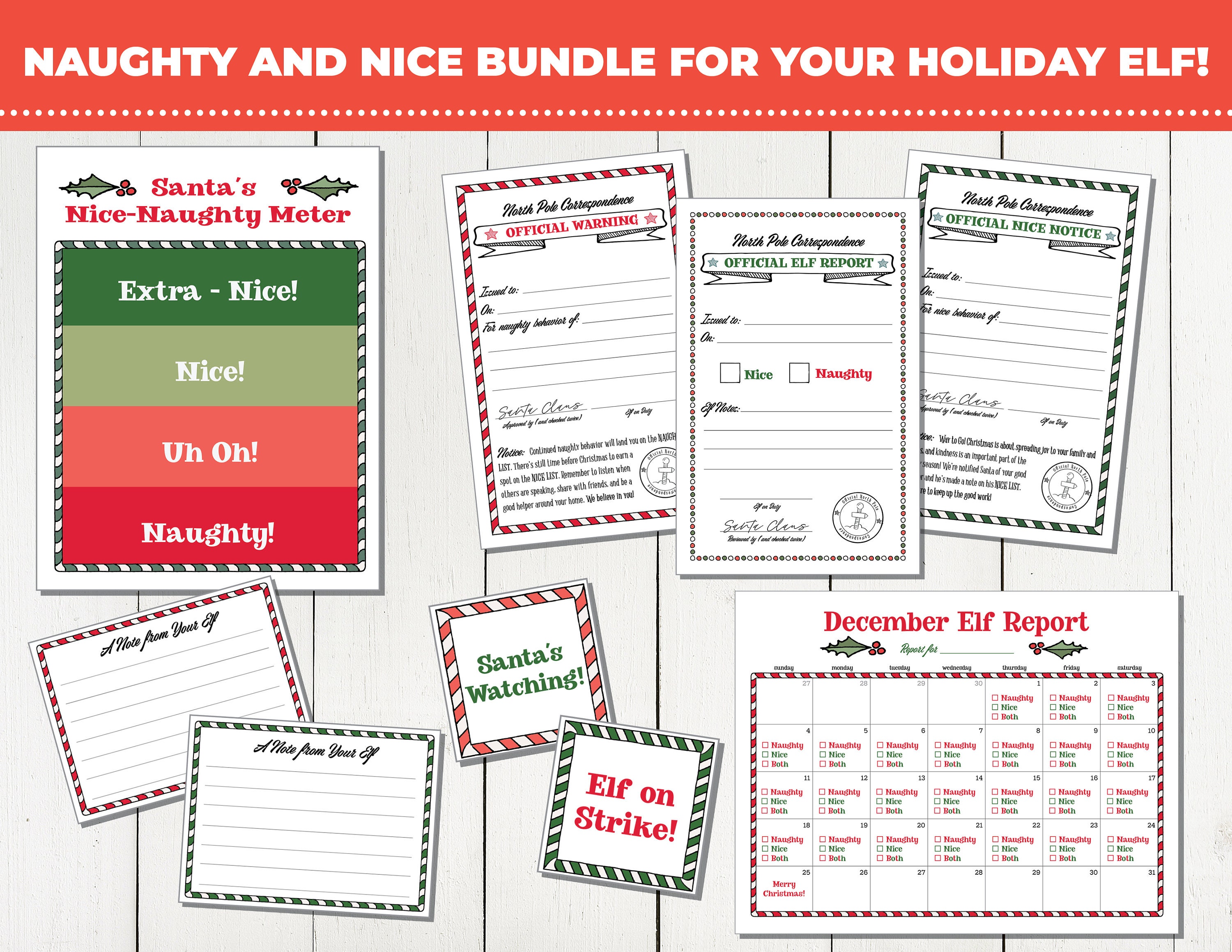 Elf Report Card and Other Printables for Your Holiday Elf - Etsy
