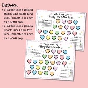 Rolling Hearts Candy Dice Game, Fun Valentines Game for Kids, Kids ...