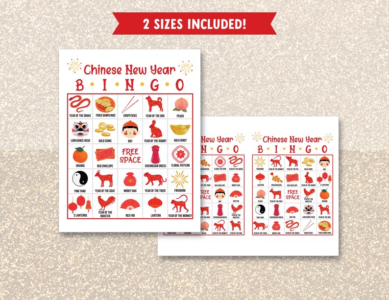Chinese New Year BINGO Game, Printable Game for Classroom Activity ...