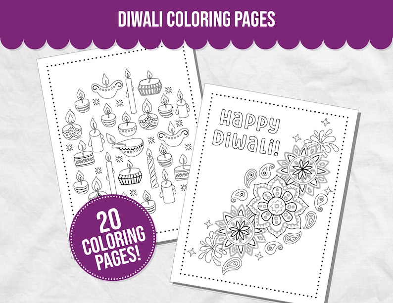 Diwali Coloring Pages Bundle - Mandalas, Diyas, and More | Printable ...