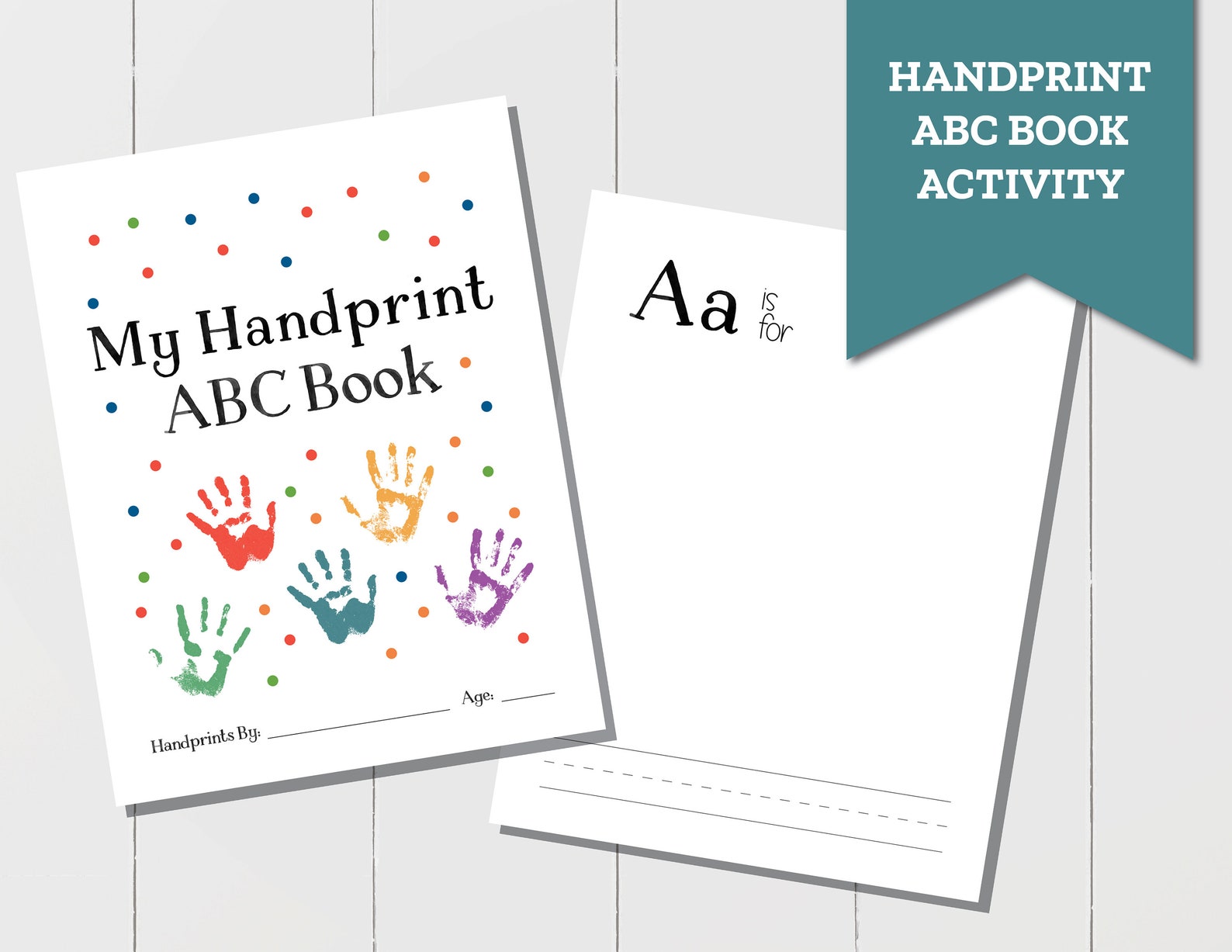 ABC Book Handprint Activity for Kids Handprint Art Printable - Etsy