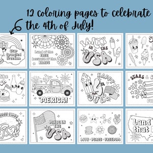 4th of July Coloring Pages Featuring a Retro, Groovy Design Perfect ...