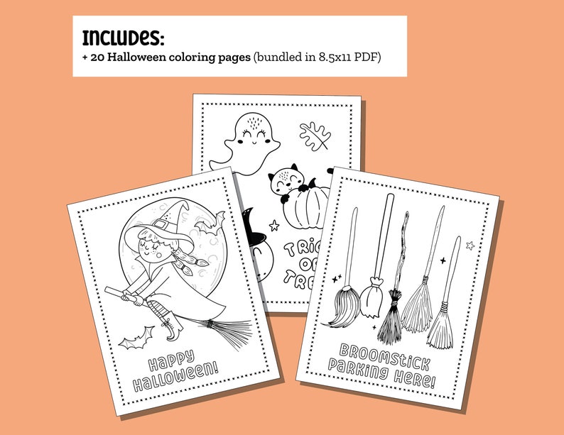 Halloween Coloring Page Bundle for Kids - 20 Spooky and Fun Printable ...