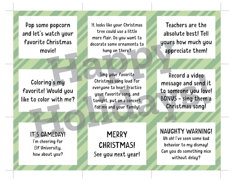 Printable Notes for Your Elf This Holiday Season, Printable Elf ...