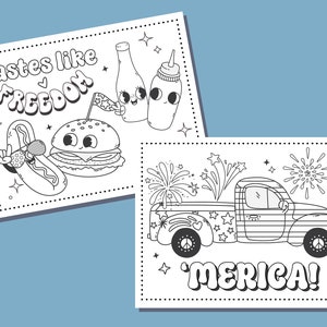 4th of July Coloring Pages Featuring a Retro, Groovy Design Perfect ...