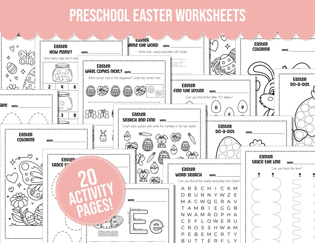 Preschool Easter Worksheet Bundle, Easter Activities for Preschool ...