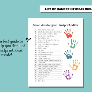 ABC Handprint Activity for Kids, Handprint Art Printable Keepsake ...
