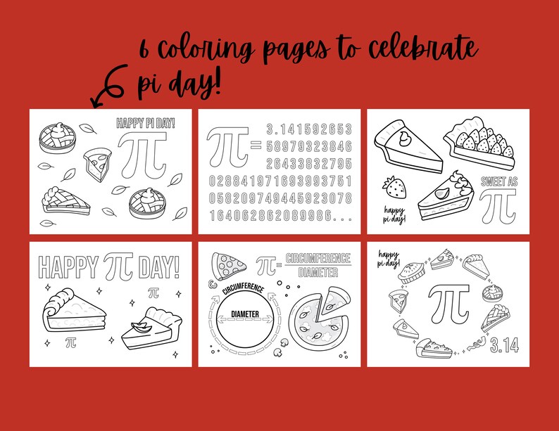 Pi Day Coloring Pages Happy Pi Day Kids Activities Pi Day - Etsy