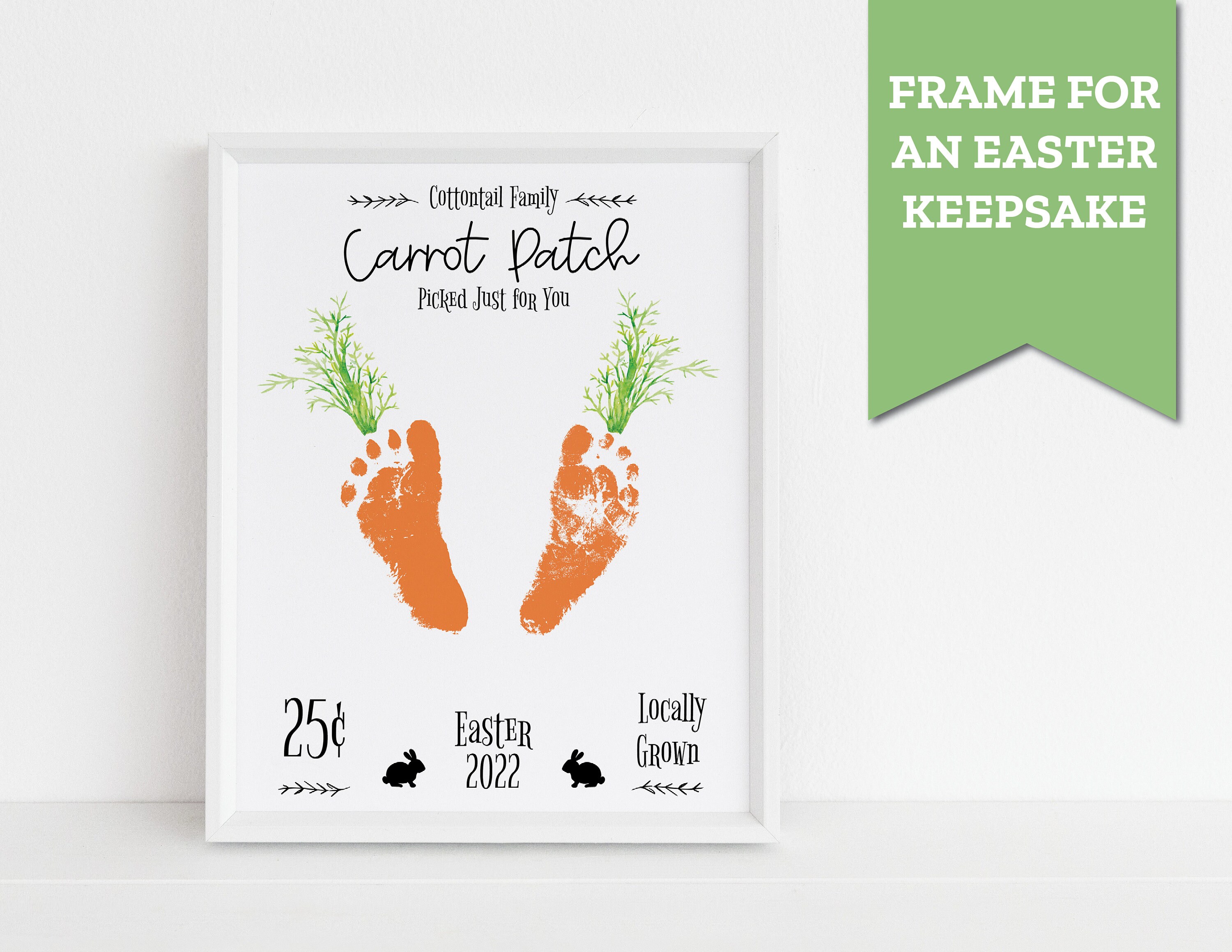 Easter Footprint Art Activity for Kids Carrot Patch Footprint - Etsy