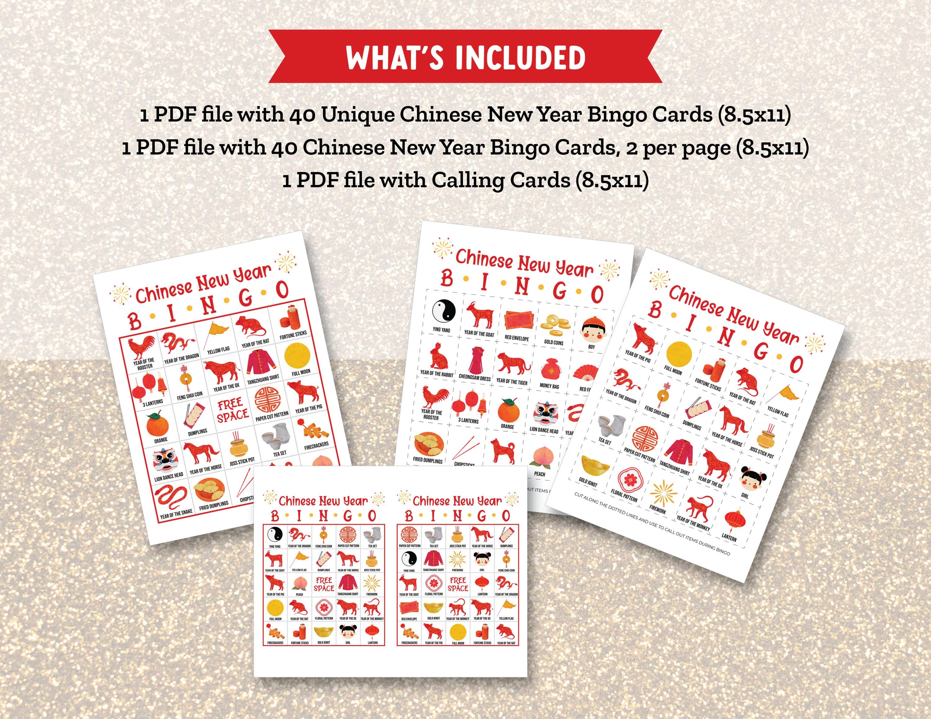 Chinese New Year BINGO Game, Printable Game for Classroom Activity ...