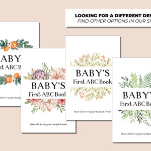 Alphabet Book for Baby Shower Activity, First Alphabet Book, Boho Baby ...