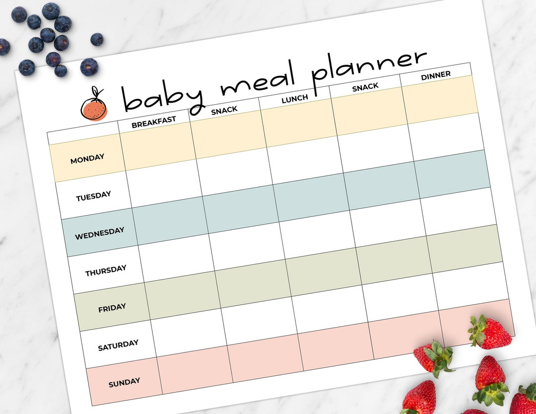 Baby Meal Planner, Baby Food Tracker, Baby Food Log for Starting Solids ...
