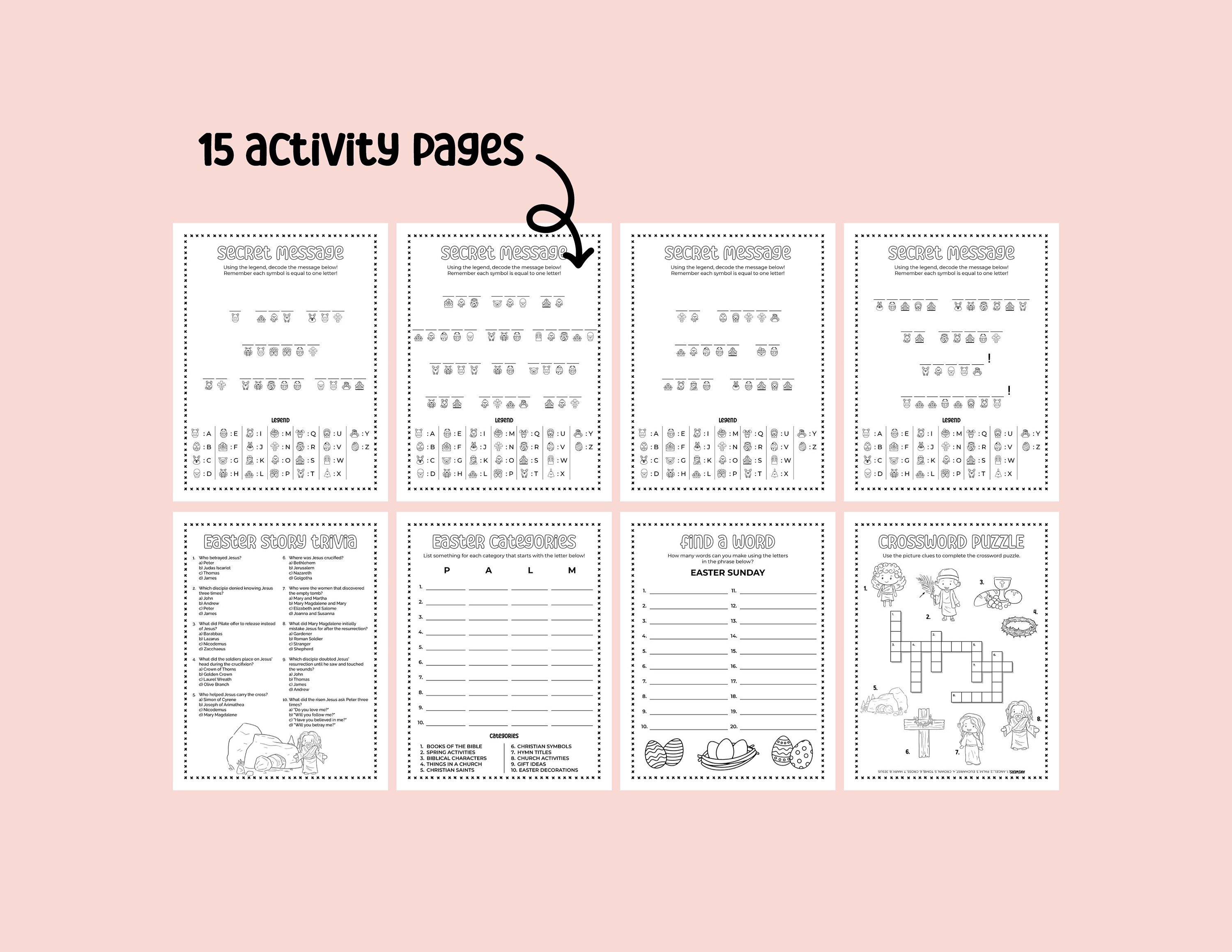 Christian Easter Activity Bundle Including Bible Coloring Pages, Lent ...