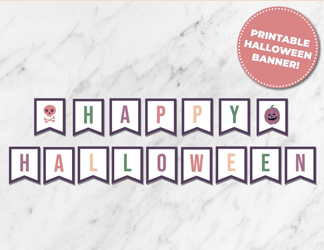 Happy Halloween Banner, Printable Bunting for Home Halloween Decor ...