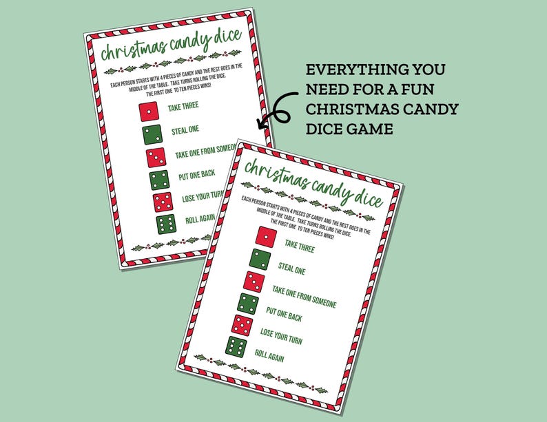 Christmas Candy Dice Game, Fun Christmas Game for Office Party, Kids ...