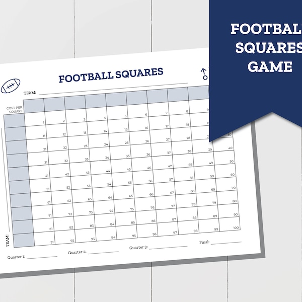 Free Football Squares Printable - Etsy