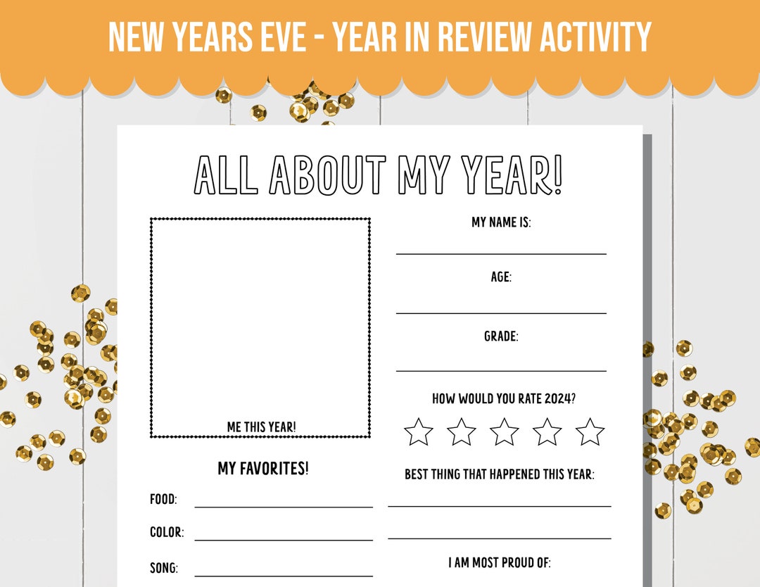 Kids Year in Review Activity, Printable Time Capsule for Kids, New Year ...