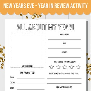 Kids Year in Review Activity, Printable Time Capsule for Kids, New Year ...