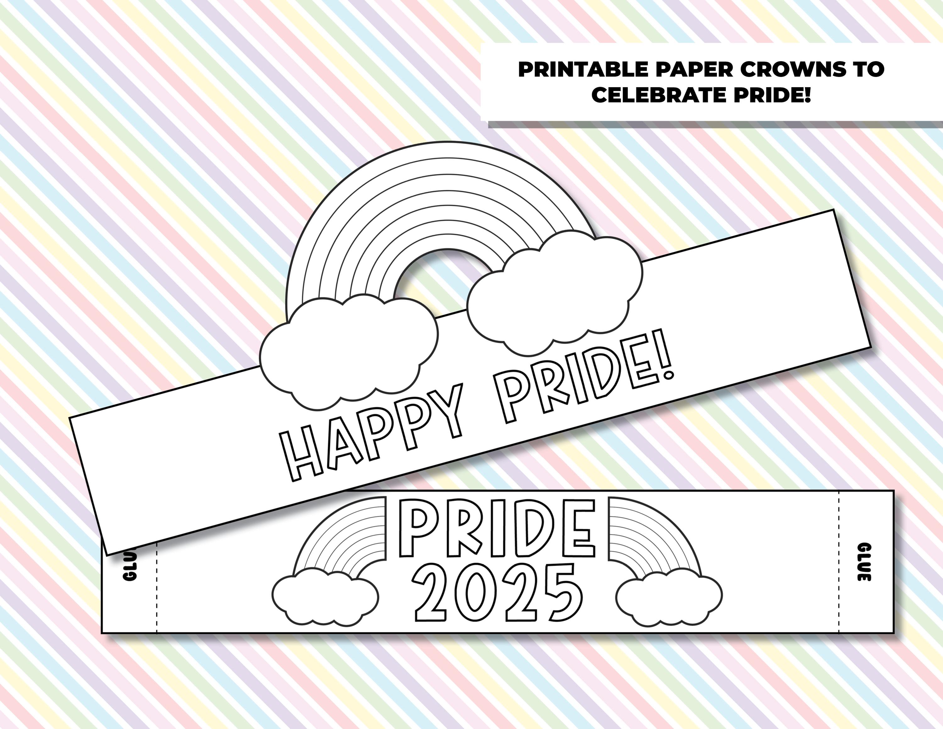 Pride Paper Crown Activity for Kids, Pride Kids Activity, Printable ...