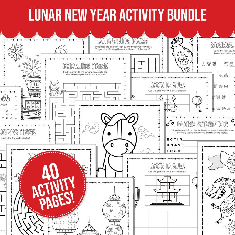 Coloring Lunar New Year - Etsy