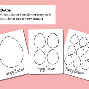 Blank Easter Egg Coloring Pages for Kids, Fun DIY Easter Egg Craft for ...