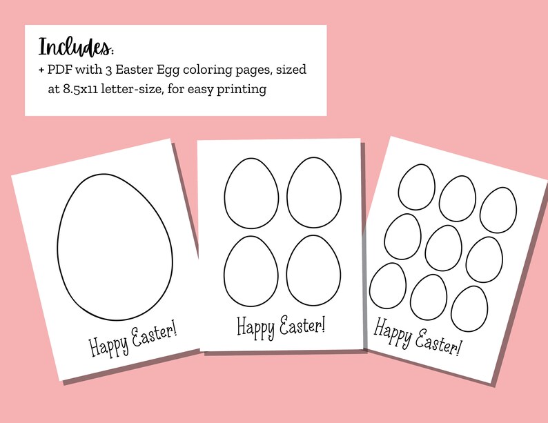 Blank Easter Egg Coloring Pages for Kids Fun DIY Easter Egg - Etsy